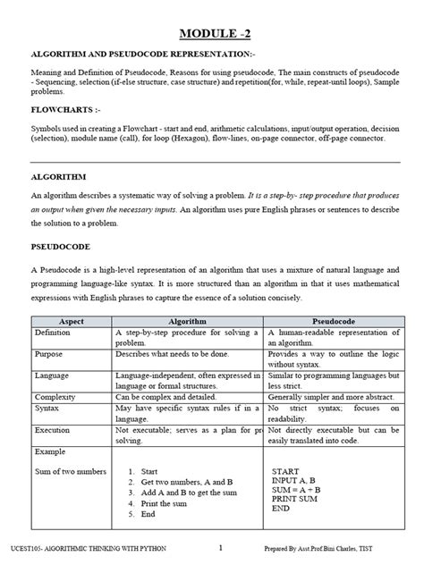 Algorithmic Thinking With Python Module 2 Pdf Control Flow