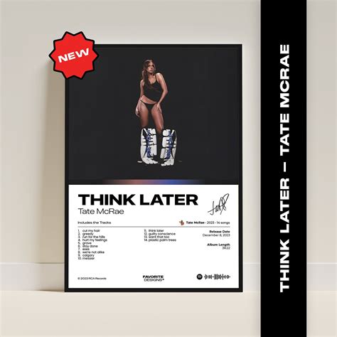 Tate Mcrae Think Later Album Tracklist Poster Tate Mcrae Poster Think Later Album Digital