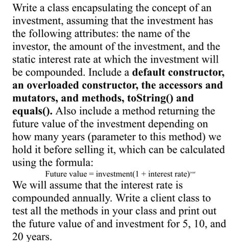 Solved Write A Class Encapsulating The Concept Of An