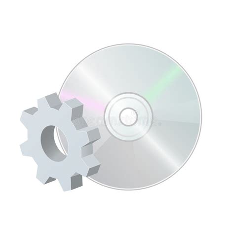 Compact Disk CD DVD With Gear Icon Settings Icon Or Instruction Stock Vector Illustration Of