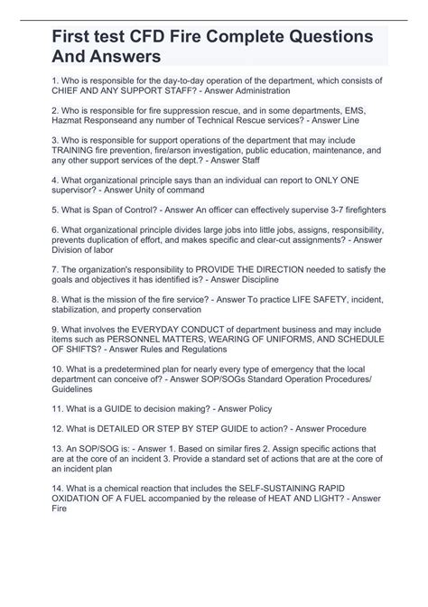 First Test CFD Fire Complete Questions And Answers CFD Stuvia US