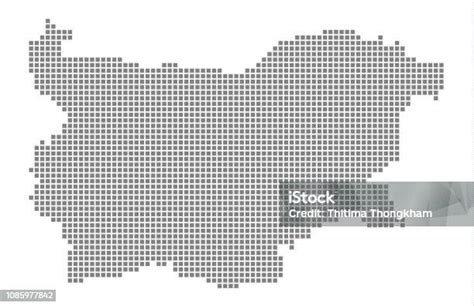 픽셀 지도입니다 벡터 점선된 지도 흰색 배경에 고립입니다 지도의 추상적인 컴퓨터 그래픽입니다 벡터 일러스트 레이 션 0명에 대한 스톡 벡터 아트 및 기타 이미지 Istock