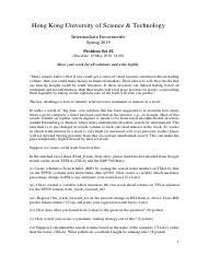 Problem Set Pdf Hong Kong University Of Science Technology Intermediate Investments