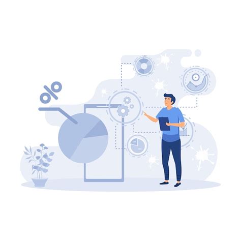 Premium Vector Marketing Data Analyzing Illustration Charts