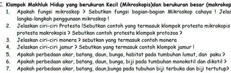 Solved Sama Ajha Kakplease Klompok Makhluk Hidup Yang Berukuran