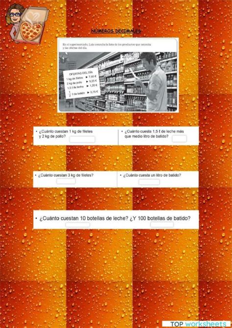Decimales Ficha Interactiva Topworksheets