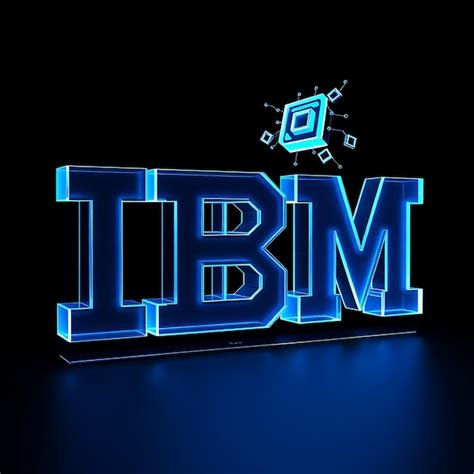 3d Render Ibm Logo Carved From Frosted Translucent Plastic Gently