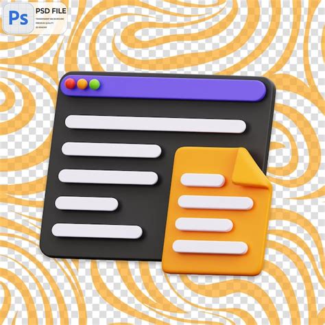 Premium Psd 3d Document Render Icon Isolated Png Illustration Psd Template