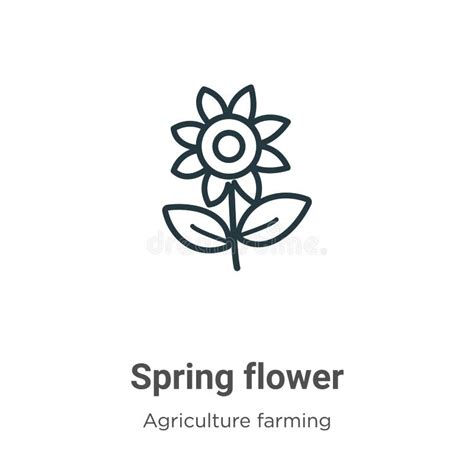 Spring Flower Outline Vector Icon Thin Line Black Spring Flower Icon Flat Vector Simple