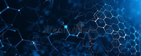 Digital Network Pattern Abstract Tech Background Hexagon Grid Structure Glowing Blue Connections