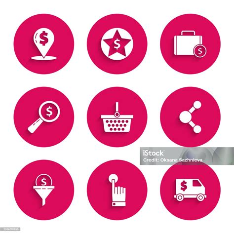 쇼핑 바구니 손 터치 및 탭 제스처 장갑 트럭 공유 리드 관리 돋보기 달러 서류 가방 돈 및 현금 위치 아이콘을 설정합니다 벡터 가리키기에 대한 스톡 벡터 아트 및 기타