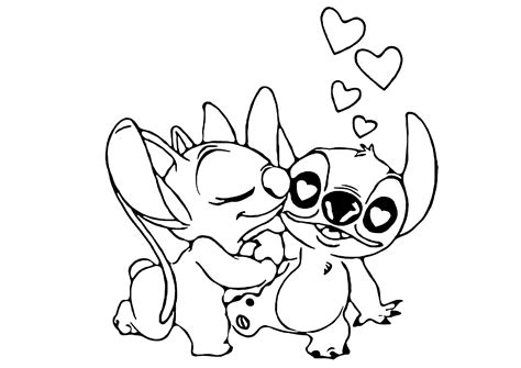 Coloring Pictures Of Stitch And Angel
