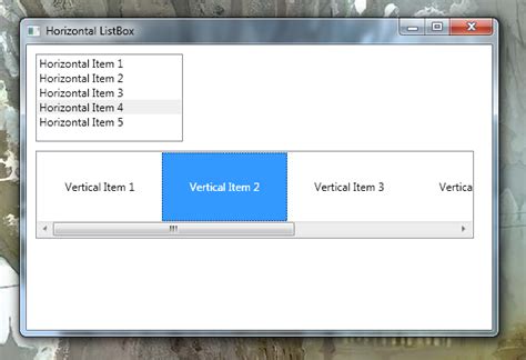 Wpf Short Horizontal Listbox Ctrlshiftb And Another Mug Of Coffee