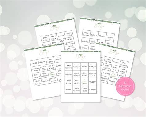 Agile Bingo Game Retrospective Activities Scrum Master Software Development Team Agile