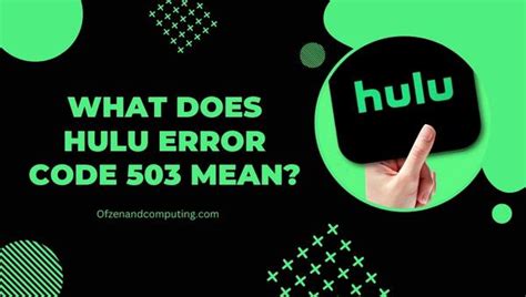 Fix Hulu Error Code 503 How 2025s Experts Do It