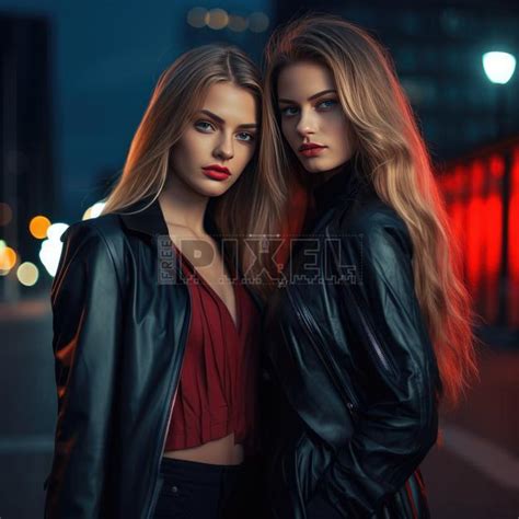 Free Photos Two Russian Girl In Trendy Outfit Posing On The Street