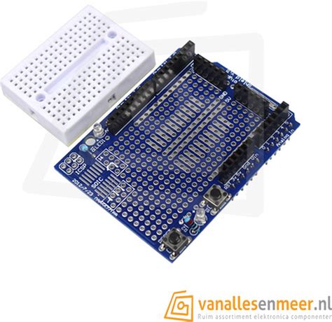 prototype shield arduino uno met mini breadboard