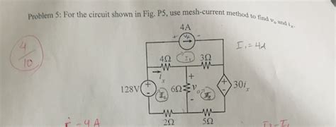 Solved Problem SFor The Shown In Fig Ps Use Mesh Current Chegg Com