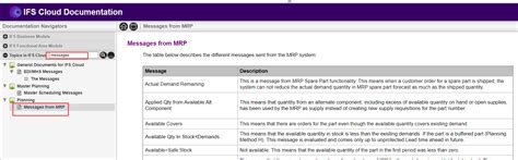 IFS Cloud MRP Messages IFS Community