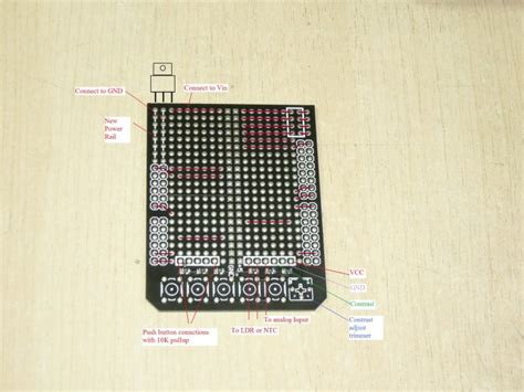 Arduino Compatible Shield With Lcd Trimmer And 5 Push Button