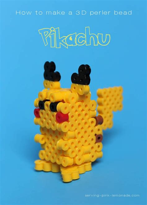 Serving Pink Lemonade 3d Perler Bead Pikachu