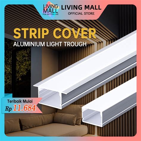 Jual Pelindung Lampu Strip Led Meter Strip Light Trough Cover Lampu Aluminium Kap Led