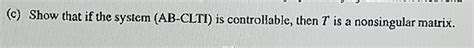 Solved 14 3 Transformation To Controllable Canonical Form