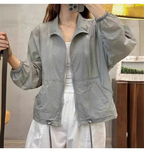 Mo 여성 재킷 테일러드 여자여름 스타일리시 외투 칼라 얇은 자외선차단 코트 유행2 티몬