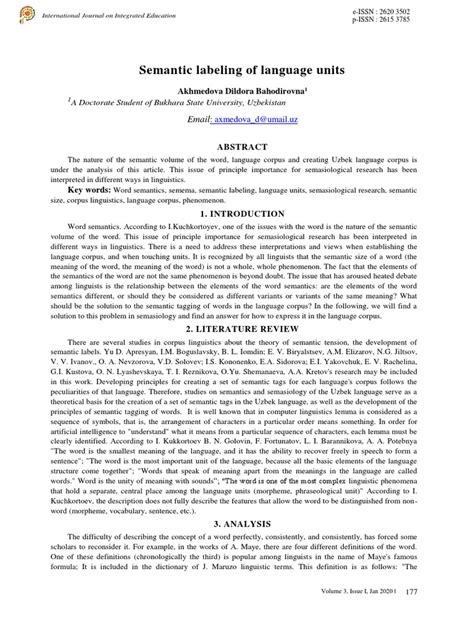 Semantic Labeling Of Language Units Download Free Pdf Semantics Word