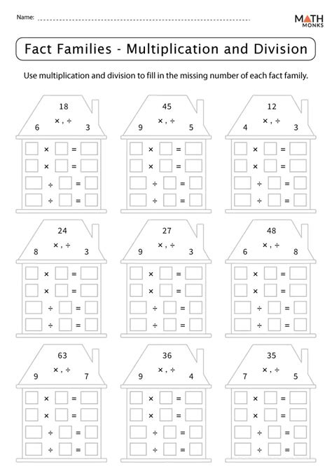 Third Grade Worksheets Fact Families Using Fact Families Worksheet For