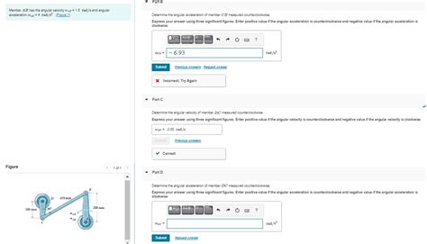 Member AB has the angular velocity ωAB 1 5rads and Chegg com