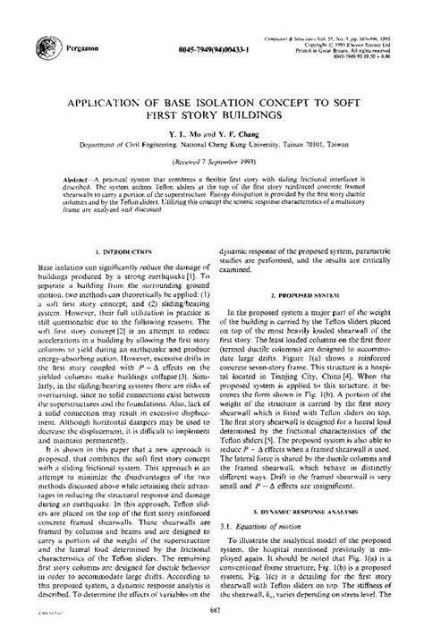 Pdf Application Of Base Isolation Concept To Soft First Story