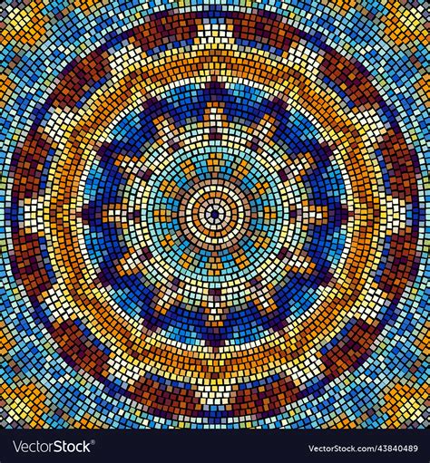 Seamless Mosaic Art Pattern Art Background Vector Image