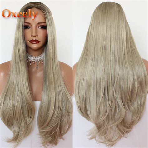 Buy Oxeely Platinum Blonde Long Straight Hair