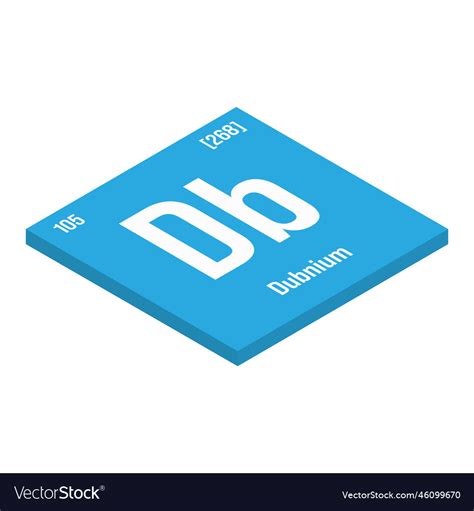 Dubnium Db Periodic Table Element Royalty Free Vector Image