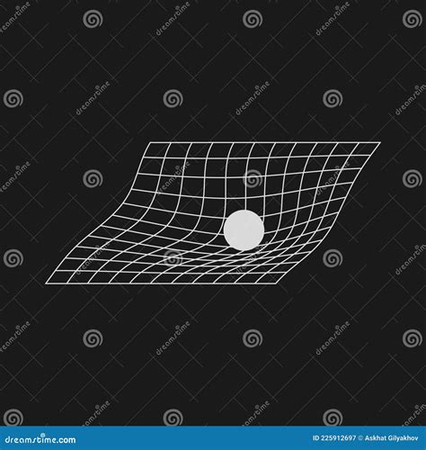 The Sphere Distorts Space Retrofuturistic Design Element Gravity Concept Distorted