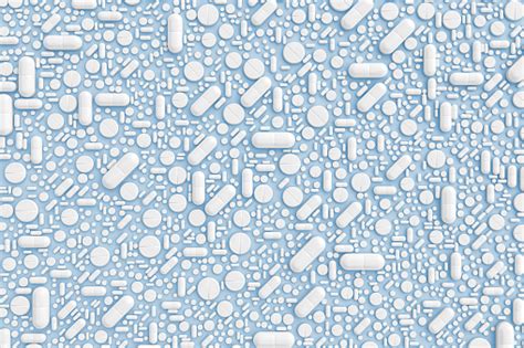 다른 각도에서 균등 하 게 색깔된 배경에 흩어져 많은 알 약의 패턴 3d 일러스트레이션 배경 주제에 대한 스톡 사진 및 기타 이미지 배경 주제 알약 약품 캡슐