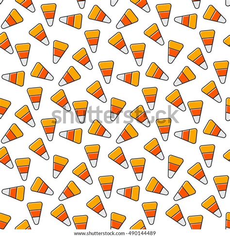 Vector Seamless Pattern Candy Corn Trendy Stock Vector Royalty Free