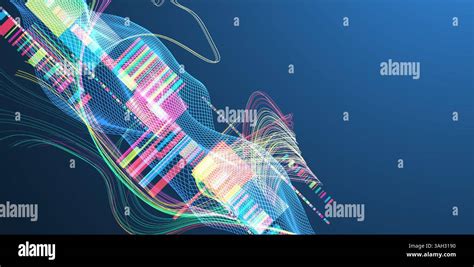 Abstract Data Waveform Background With Dynamic Lines Grids And Color