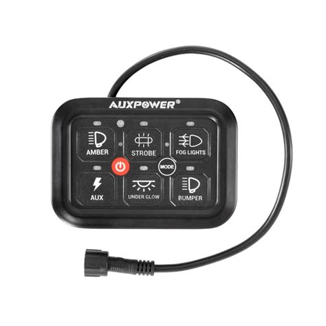 Auxpower 6 Gang Rgb Multi Function Switch Panel With 3 Lighting Modes