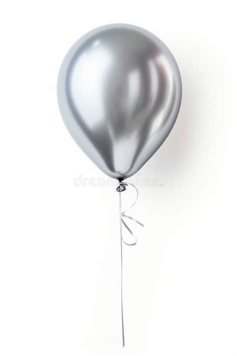 Silver Balloon With String Attached To It S End Generative Ai Stock Image Image Of Helium