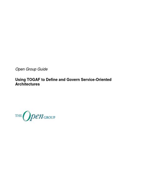 Togaf Soa Practical Guide Pdf Service Oriented Architecture Enterprise Architecture