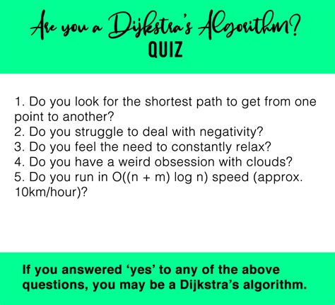 Are You A Dijkstras Algorithm Quiz Rprogrammerhumor