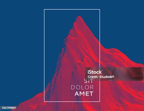 산 봉우리 복셀 아트 스타일의 미래 지향적 인 기술 배경 사이버 공간 개념 브로셔 잡지 포스터 프레젠테이션 전단지 또는 배너용 3d 벡터 일러스트레이션입니다 꼭대기에 대한