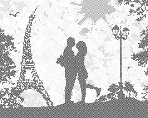 Рисуване по точки ВЛЮБЕНИ И АБСТРАКТНА АЙФЕЛОВА КУЛА Zuty Bg