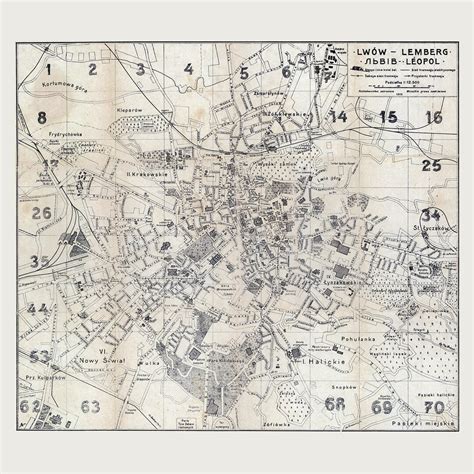 1919 Town Map Of Lemberg Ukraine Lwow Galicia Etsy