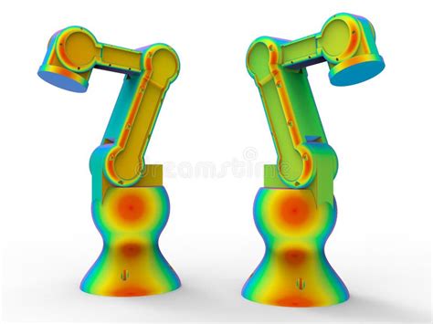 3d Rendering Finite Element Analysis Of Engine Pistons Stock