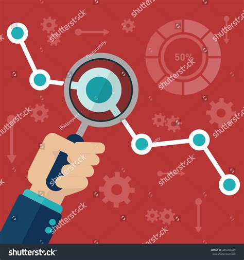 Flat Vector Illustration Web Analytics Information Stock Vector