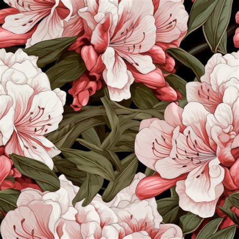 Premium Photo Seamless Rhododendron Vector Pattern For Stunning Designs