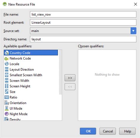 Custom List Row Item Layout